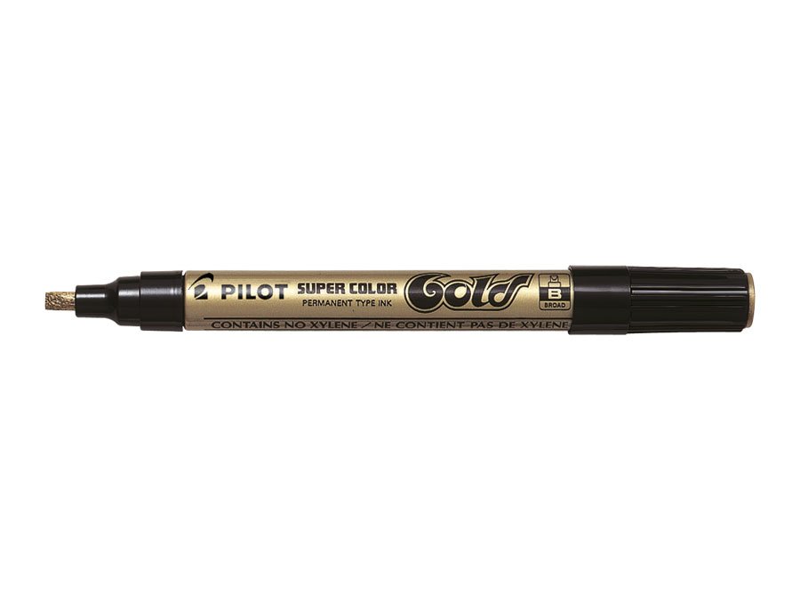 Merkepenn Pilot Super Color bred gull - Wulff Supplies