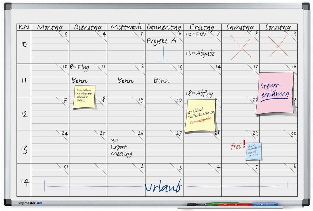 Ukeplan WB-Tavle 60x90cm - Wulff Supplies